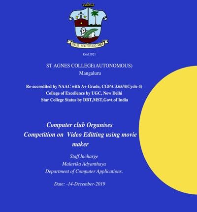 Competition on Video Editing Using Movie Maker - St. Agnes College ...