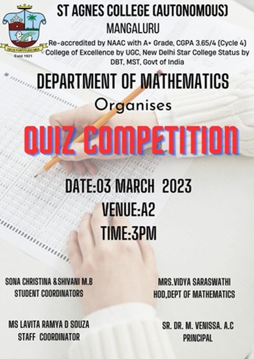 Quiz Competition - St. Agnes College (Autonomous), Mangaluru