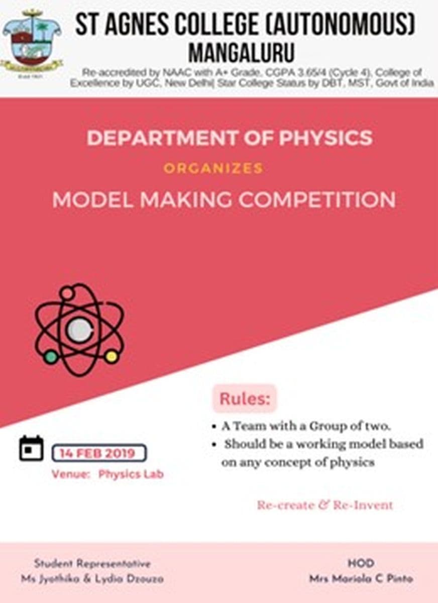 Model Making Competition - St. Agnes College (Autonomous), Mangaluru
