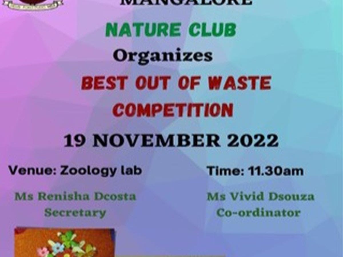 Best out of Waste – St. Agnes College (Autonomous), Mangaluru