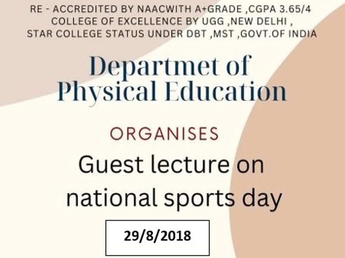 Guest Lecture – National Sports Day – St. Agnes College (Autonomous ...