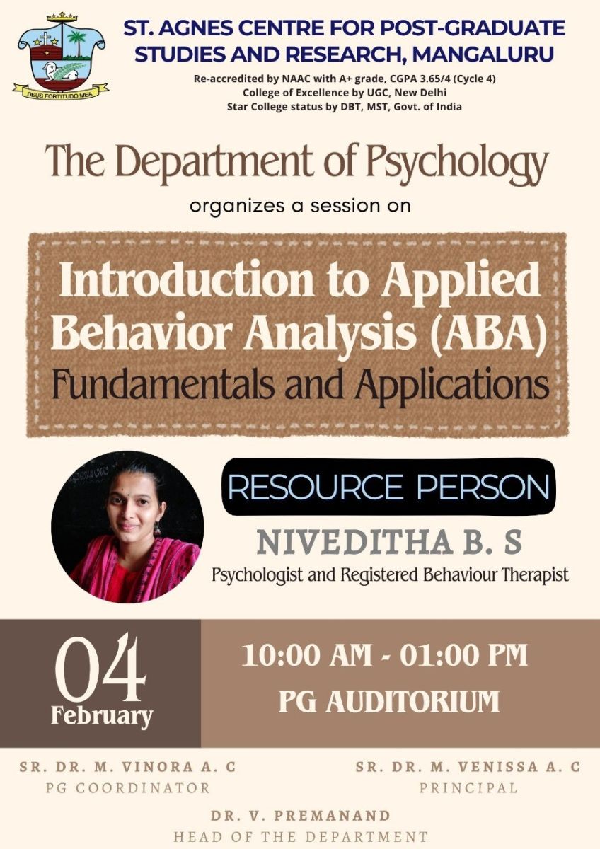 Introduction to Applied Behavior Analysis (ABA) - St. Agnes College ...